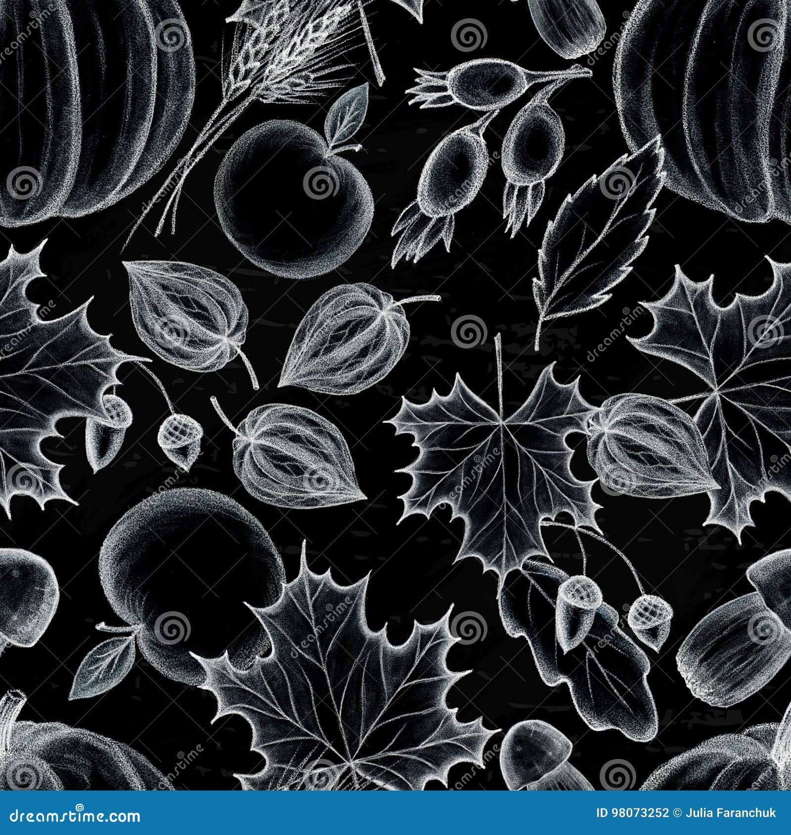 Rustic Fall. Seamless Pattern Stock Illustration - Illustration of ...