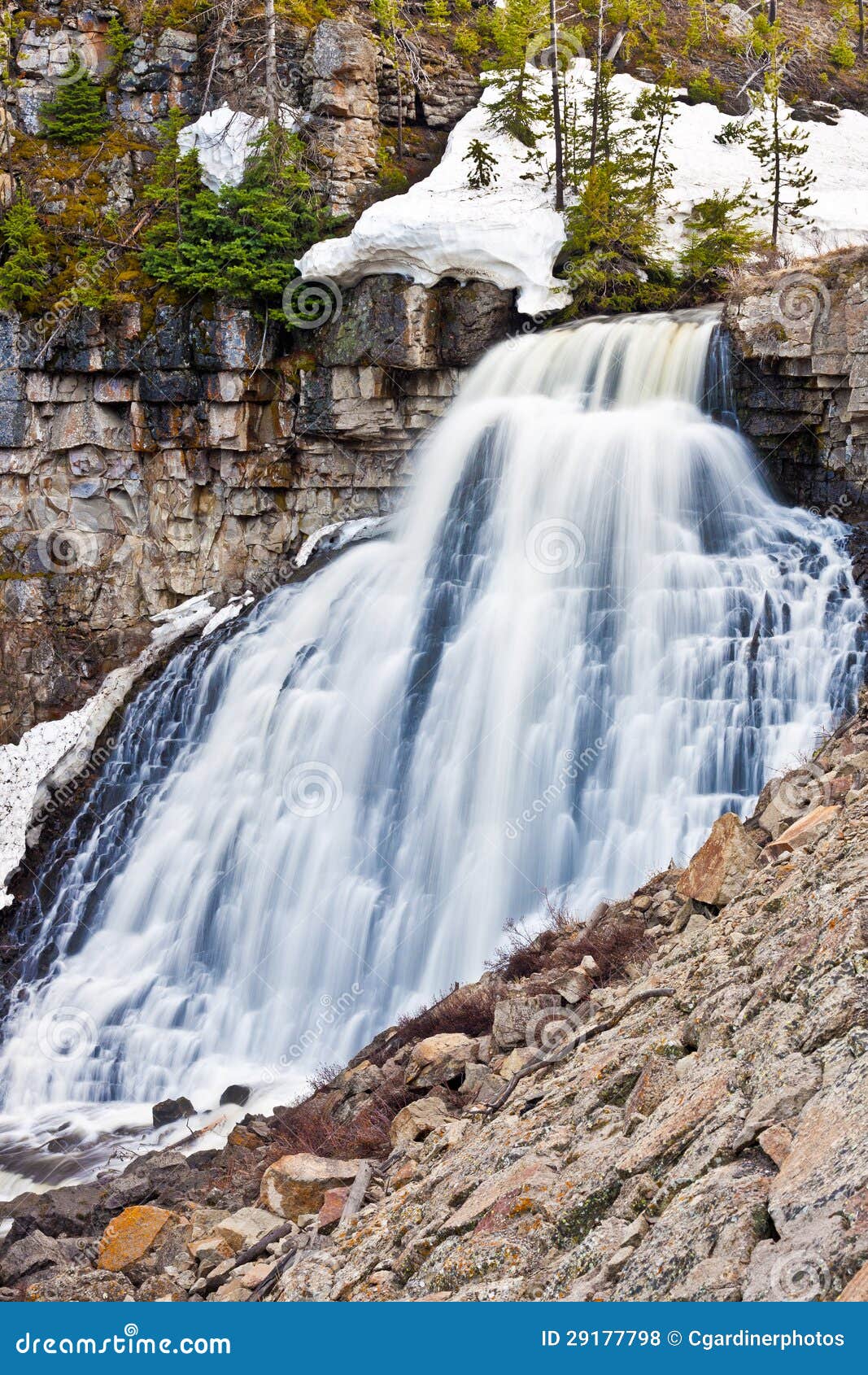 Rustic Falls in Yellowstone Stock Photo - Image of national, water ...