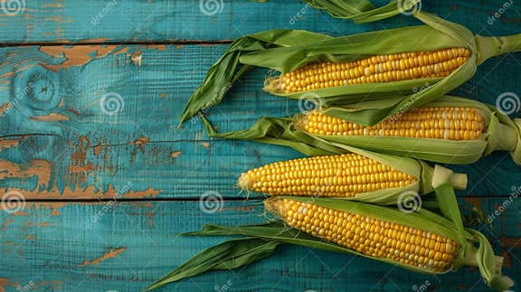Rustic Farm Fresh Corn Displayed Artfully Stock Illustration ...