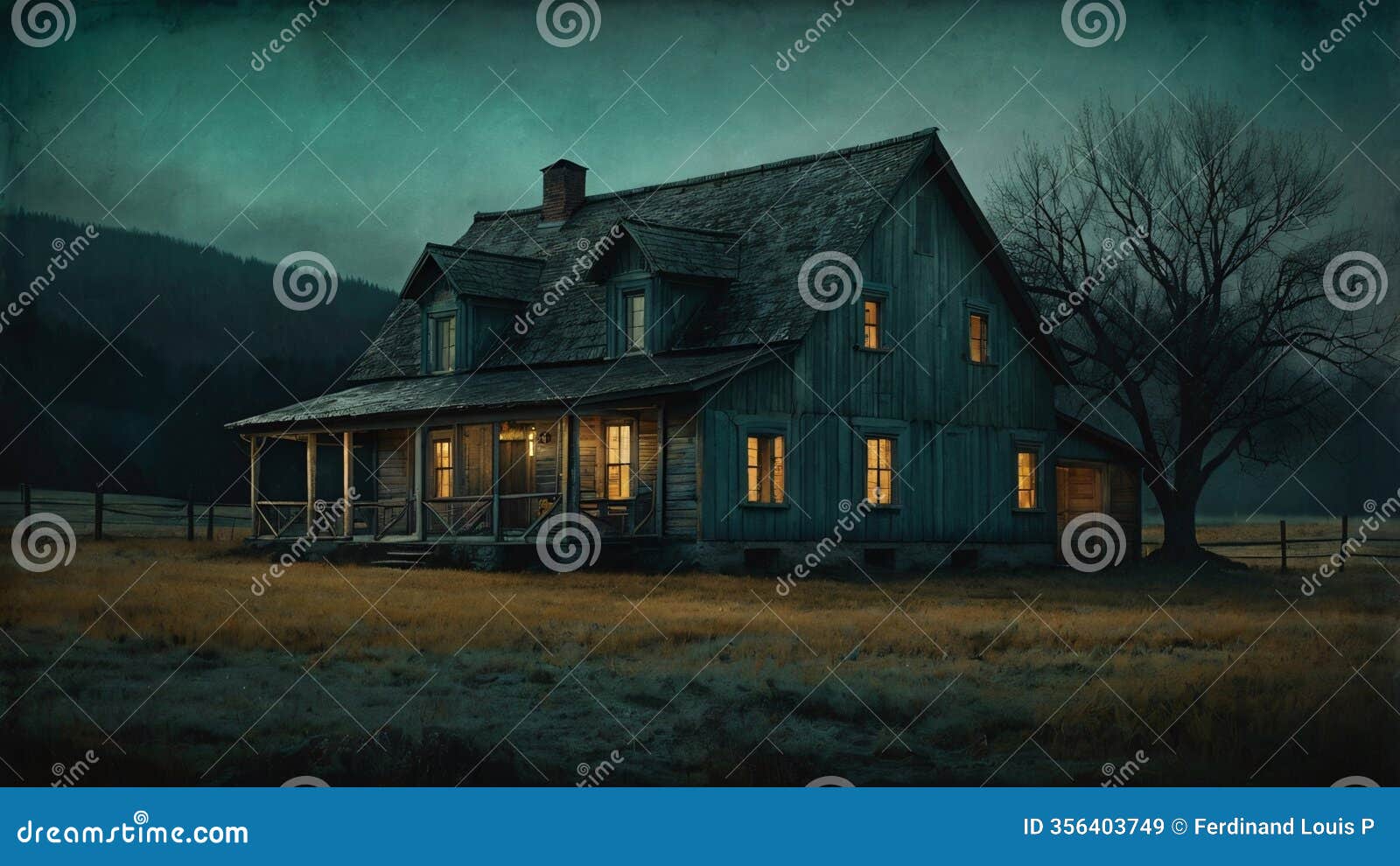 Rustic Farmhouse at Dusk Wallpaper Stock Image - Image of undefined ...