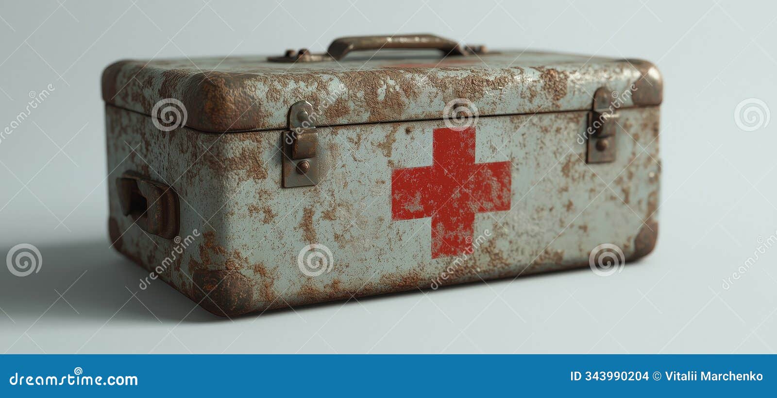 Rustic First Aid Box with Red Cross Symbol for Emergency Preparedness ...