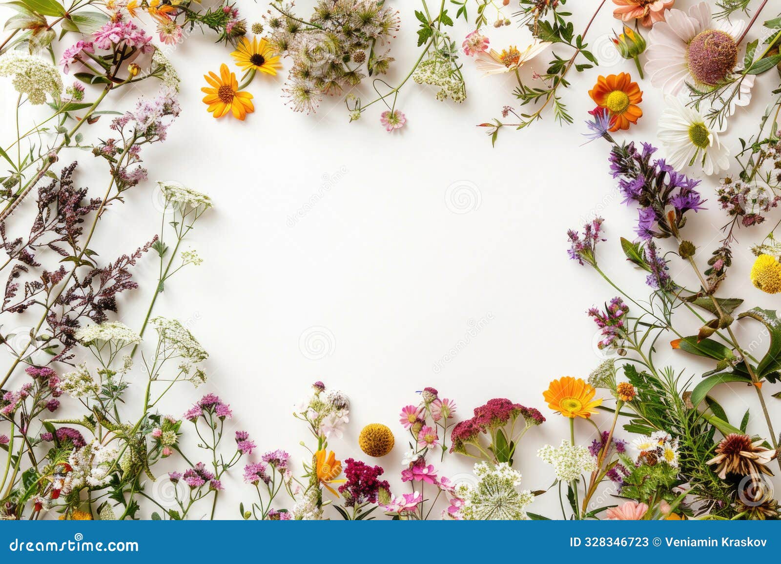 A Rustic Floral Banner with an Empty Space for Design Elements Stock ...