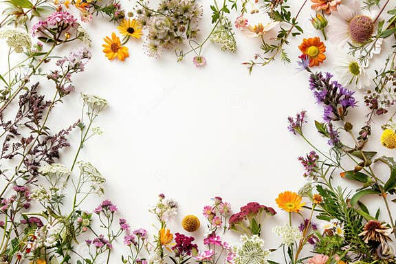 A Rustic Floral Banner with an Empty Space for Design Elements Stock ...