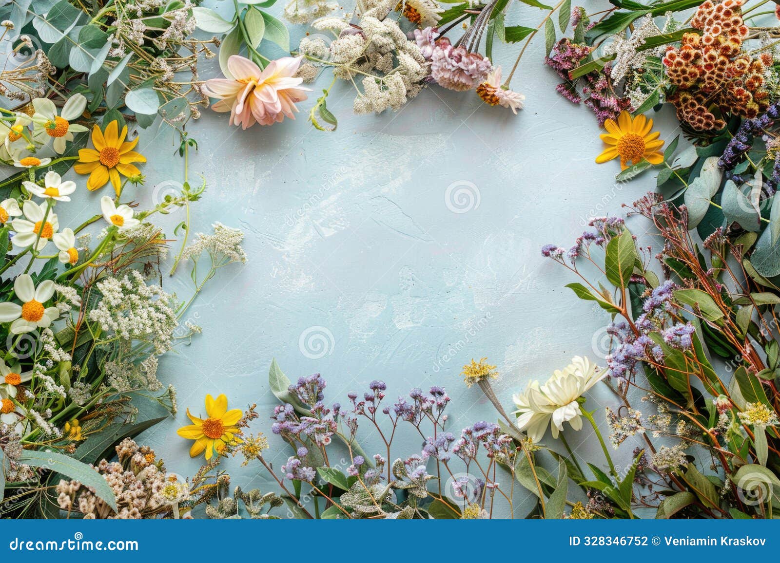 A Rustic Floral Banner with an Empty Space for Design Elements Stock ...