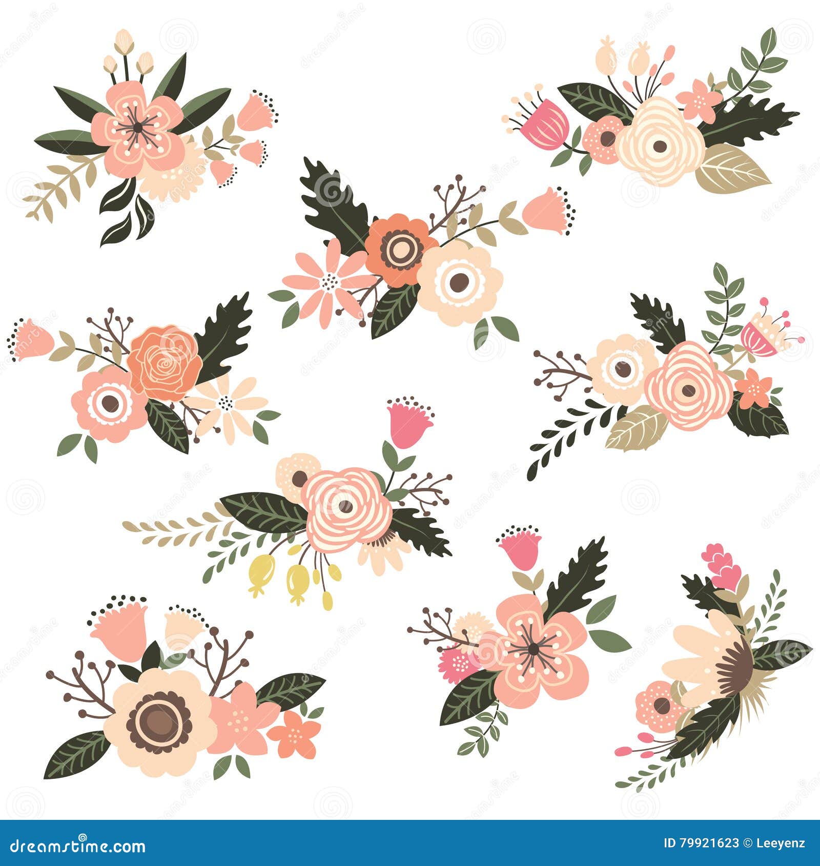 Rustic Floral Collection stock vector. Illustration of married - 79921623