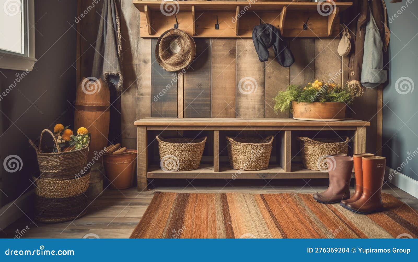 Rustic Flower Pot Collection Decorates Modern Home Generated by AI ...