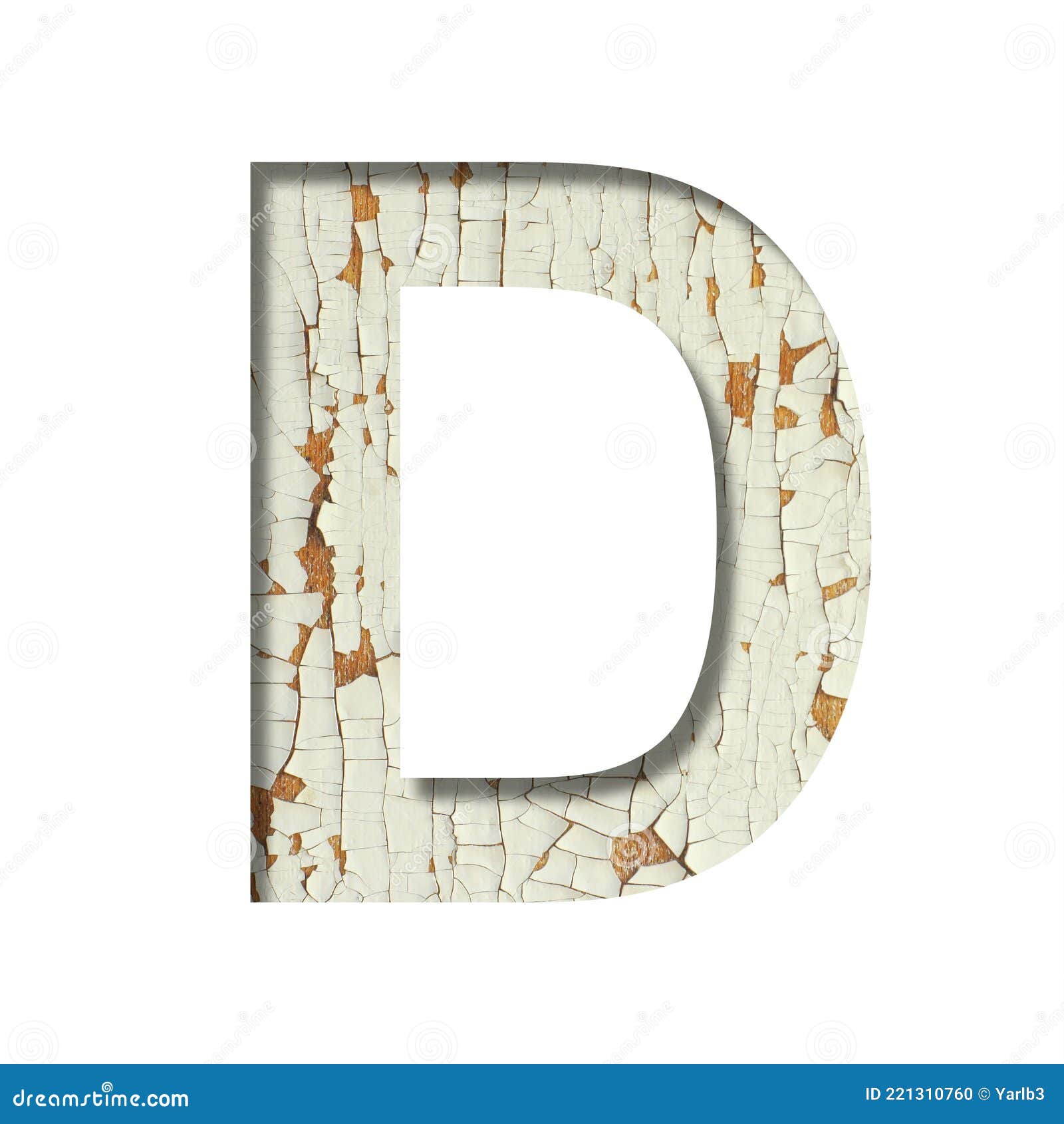Rustic Font. the Letter D Cut Out of Paper on the Background of Old ...