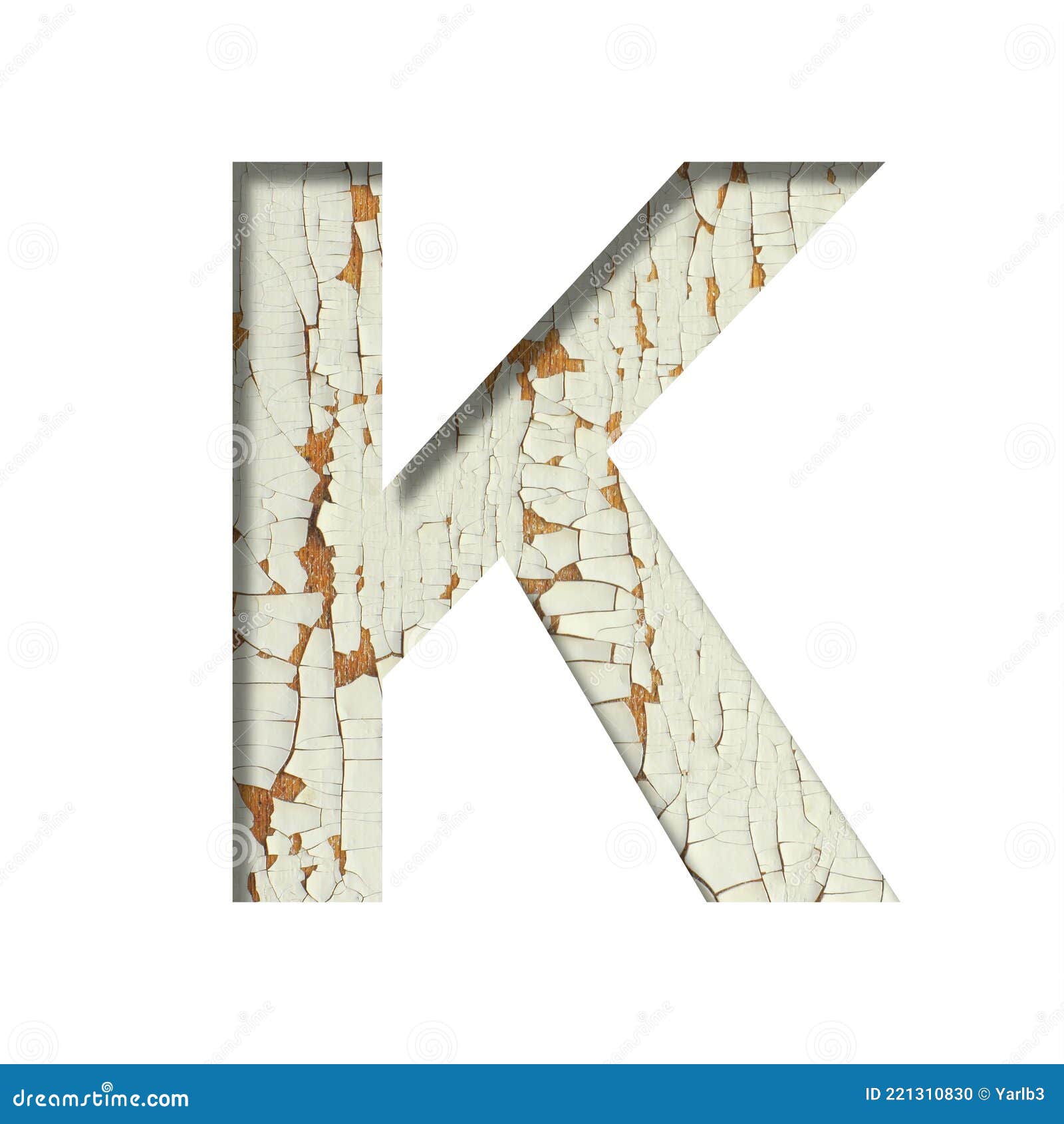 Rustic Font. the Letter K Cut Out of Paper on the Background of Old ...