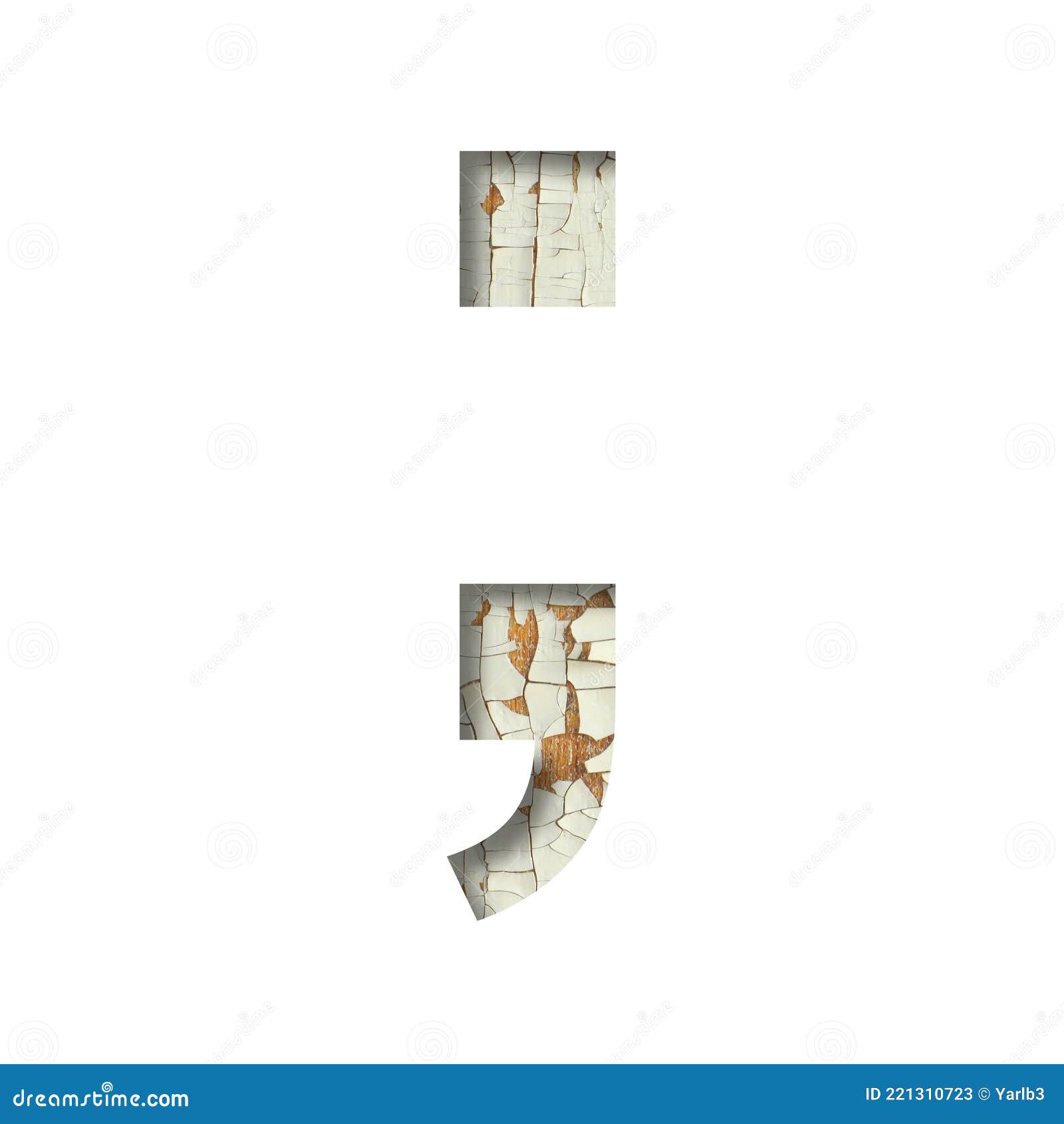 Rustic Font. Punctuation Marks Dot and Comma Cut Out of Paper on the ...