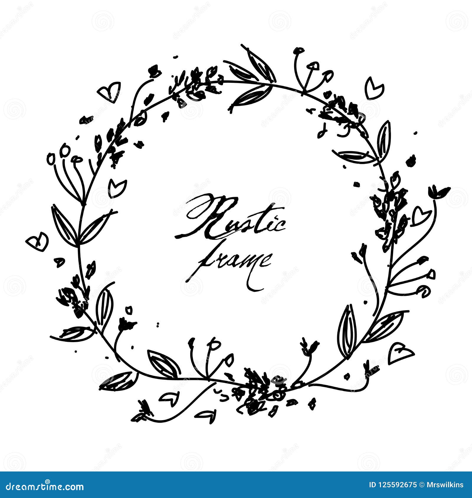 Rustic frame vector stock illustration. Illustration of black - 125592675