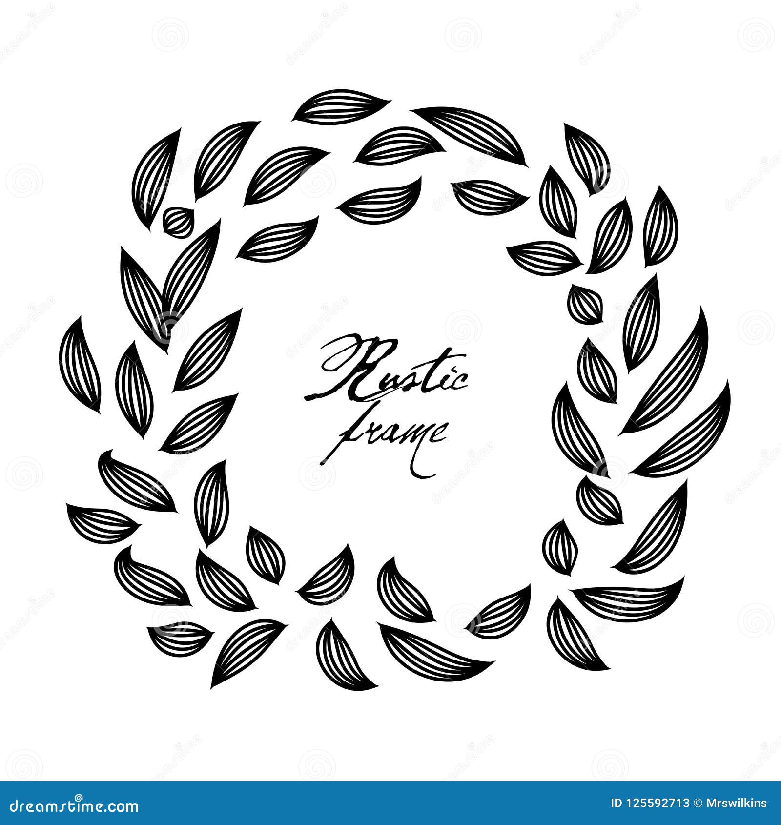 Rustic frame vector stock illustration. Illustration of black - 125592713