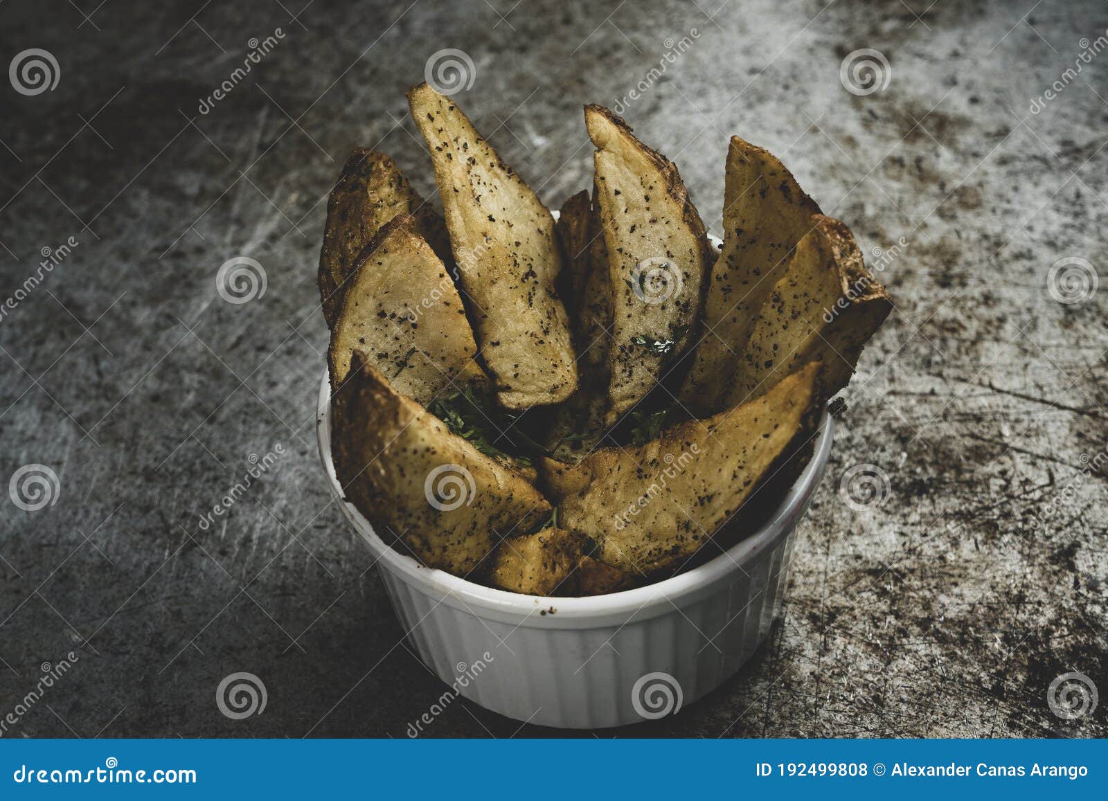 Rustic French Fries on Tray Stock Photo - Image of ketchup, crispy ...