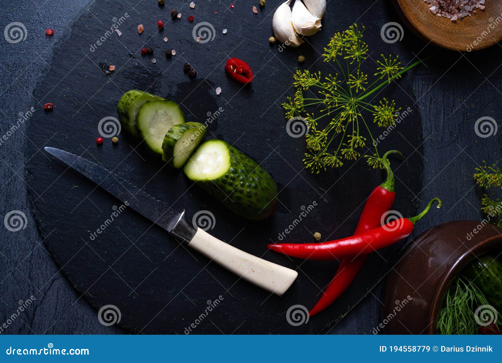 Rustic Fresh Pickled Cucumber Polish Malosolne Stock Image - Image of ...