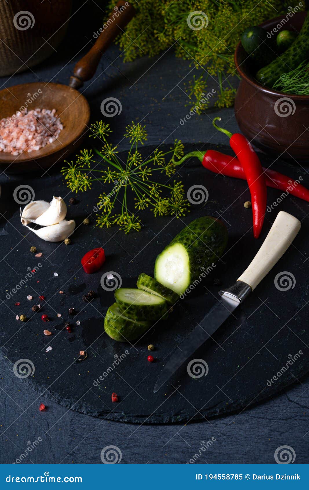 Rustic Fresh Pickled Cucumber Polish Malosolne Stock Image - Image of ...