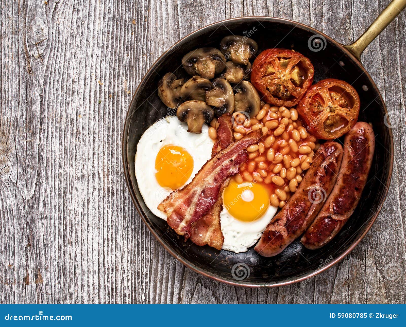 Rustic Full English Breakfast Stock Image - Image of breakfast, protein ...