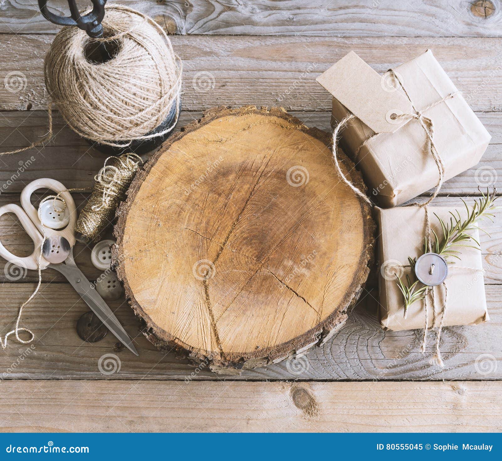 Rustic gift wrapping stock image. Image of christmas - 80555045