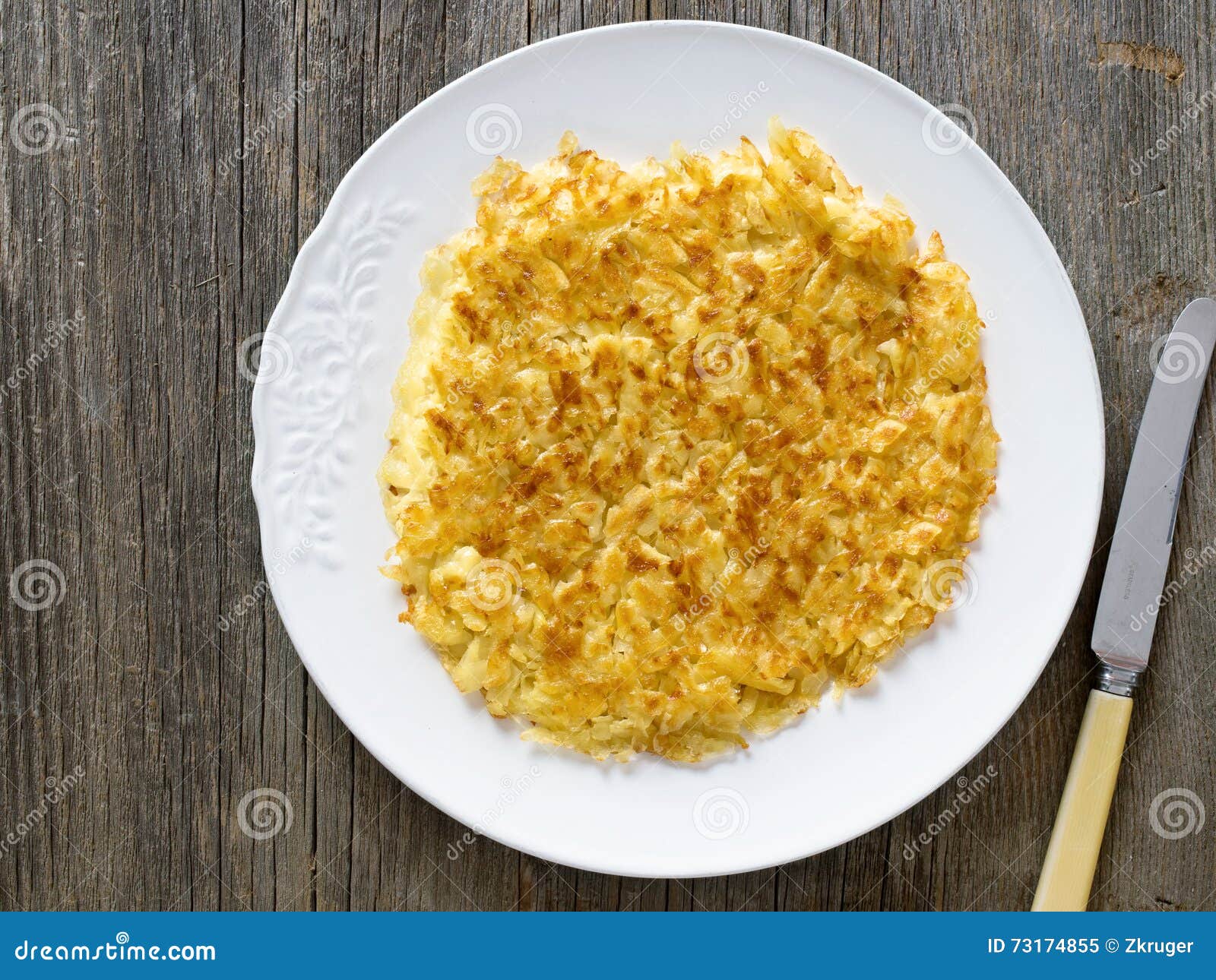 Rustic Golden Crispy Swiss Rosti Stock Image - Image of roesti ...