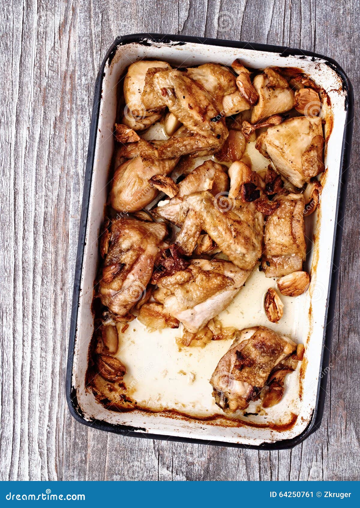 Rustic Golden Roast Chicken Casserole Stock Image - Image of food ...