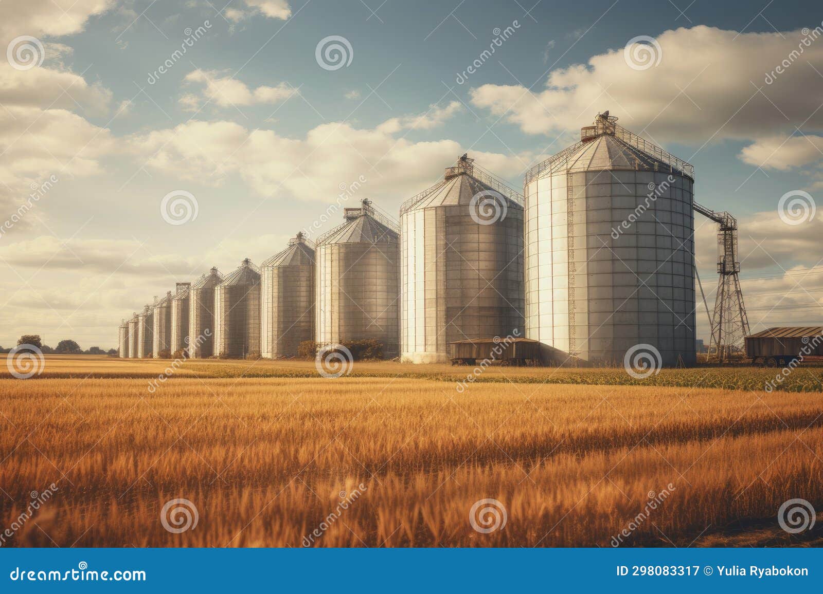 Rustic Grain Silos Countryside. Generate Ai Stock Image - Image of ...