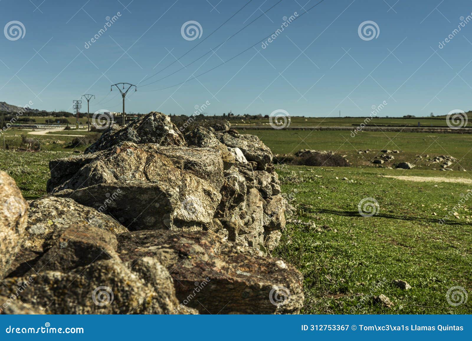 Rustic Granite Stone Fence of a Mountain Plot on the Perimeter of Some ...