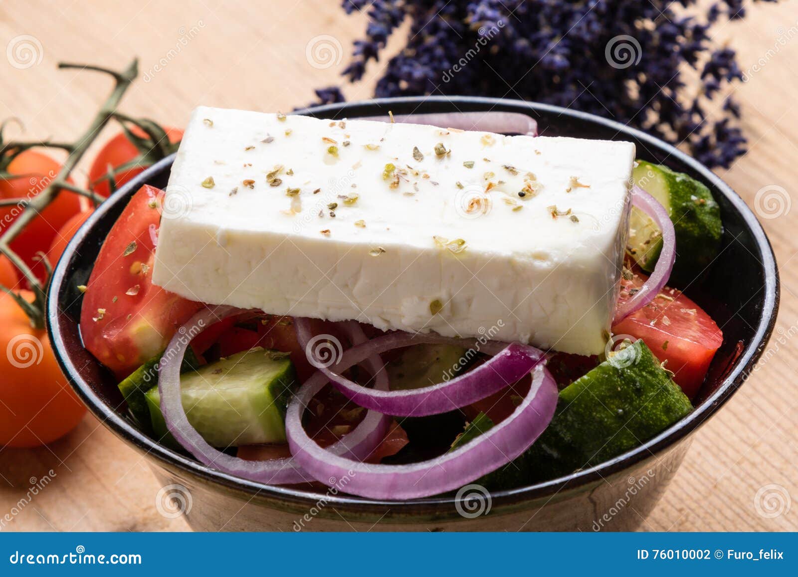 Rustic greek salad stock photo. Image of food, fresh - 76010002