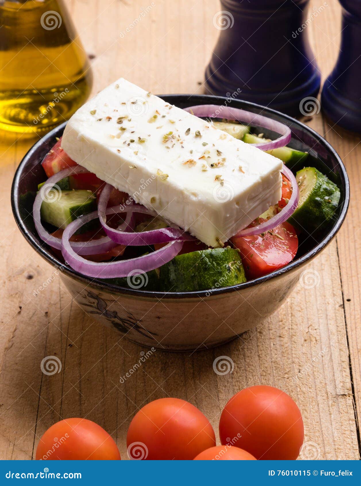 Rustic greek salad stock image. Image of green, dinner - 76010115
