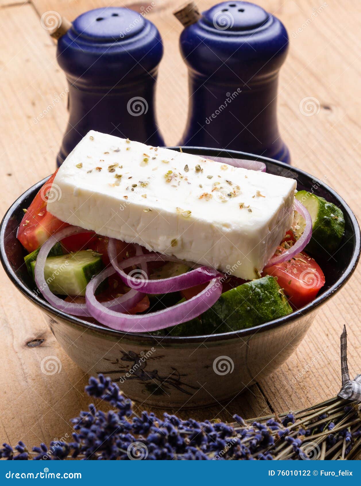 Rustic greek salad stock photo. Image of cucumber, diet - 76010122