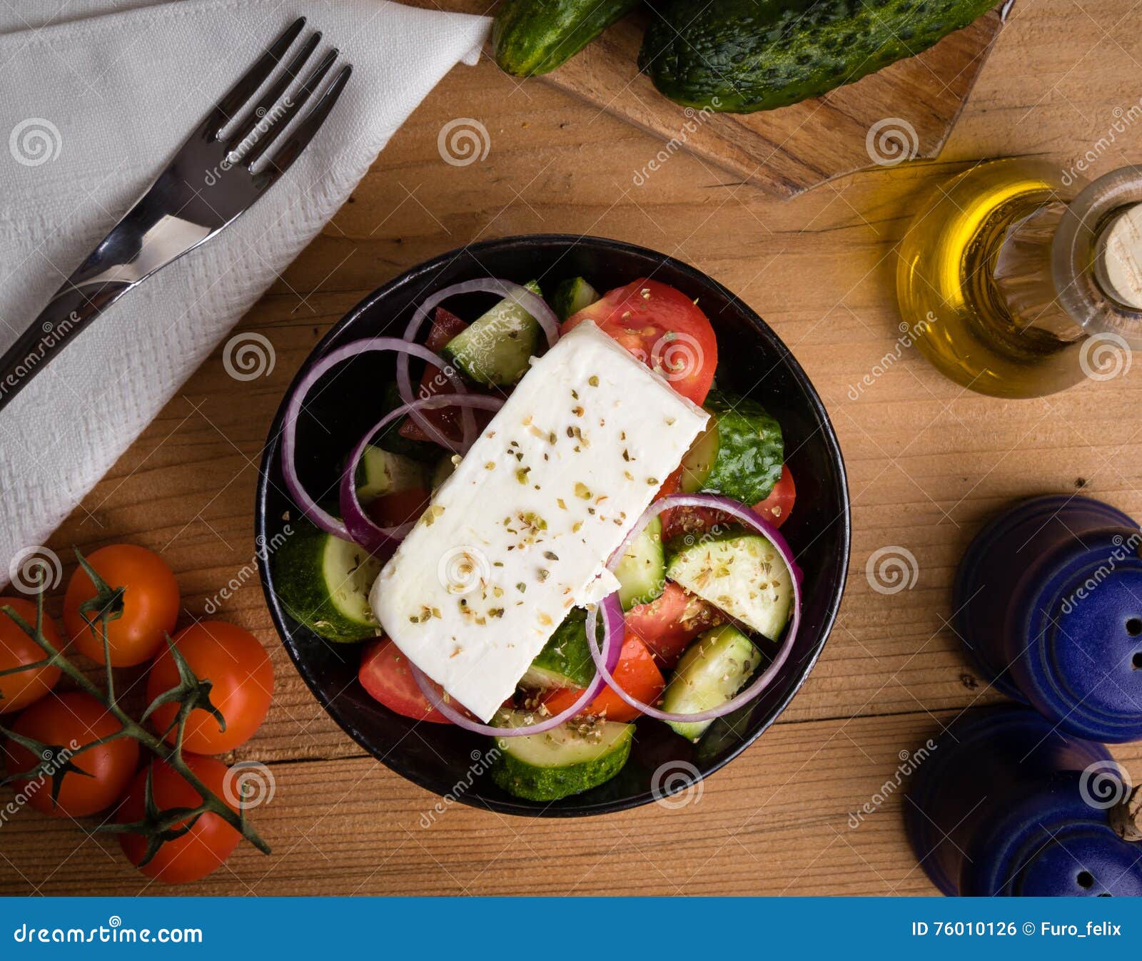 Rustic greek salad stock photo. Image of delicious, mediterranean ...