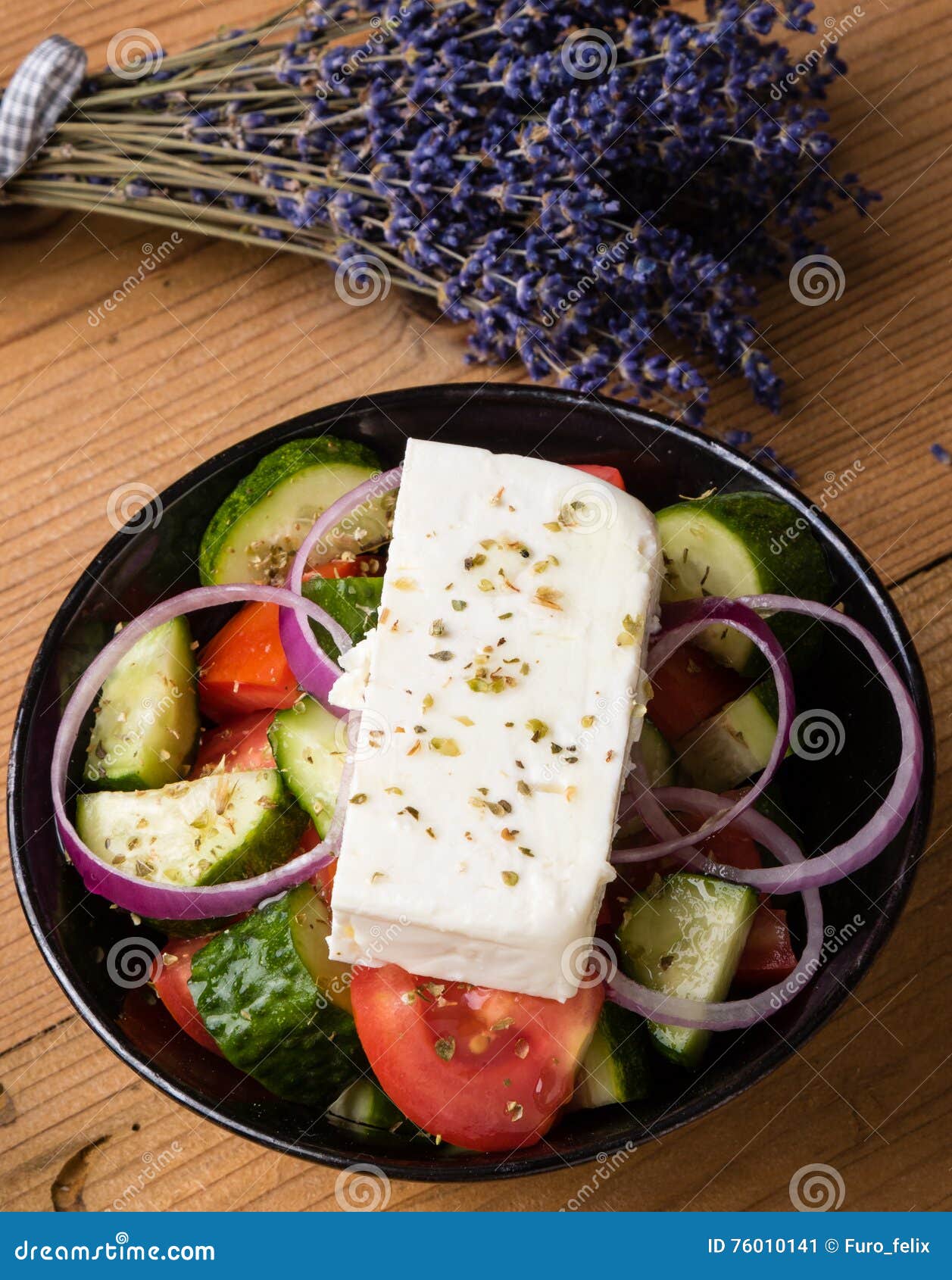 Rustic greek salad stock image. Image of dinner, fresh - 76010141