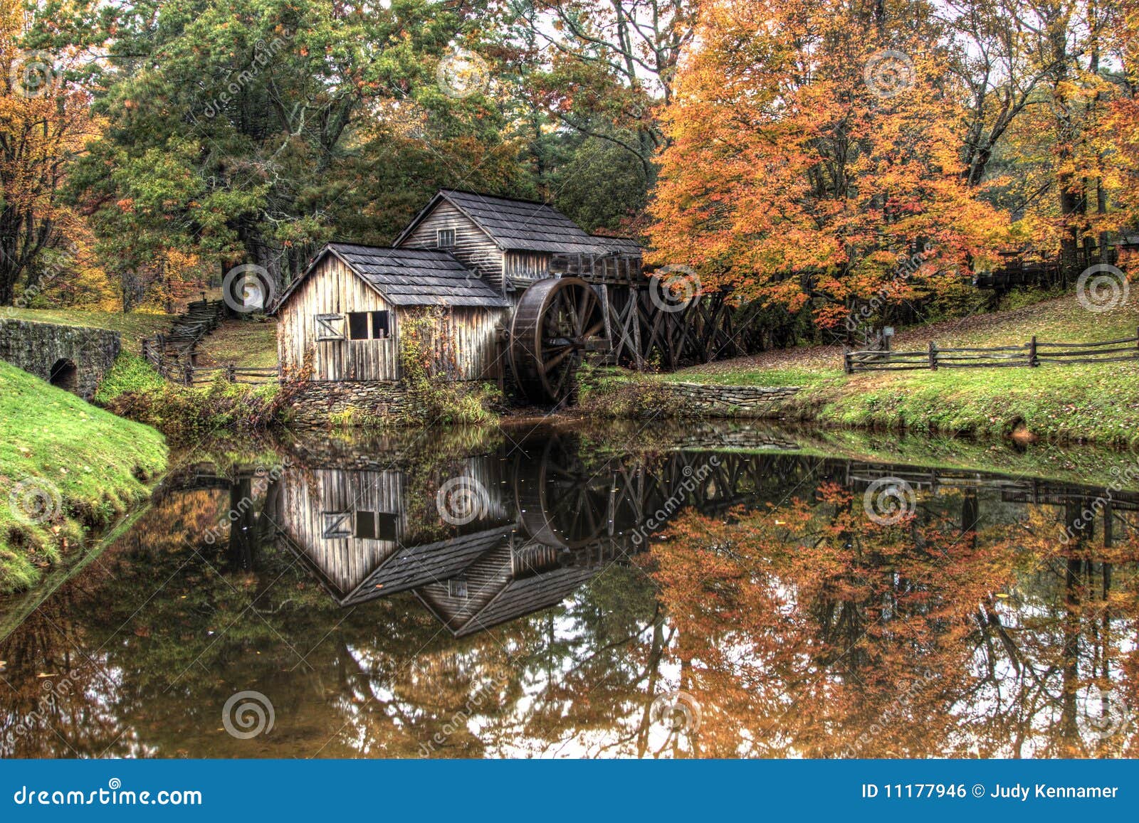 Rustic Gristmill in Fall Season Stock Photo - Image of mill, historic ...
