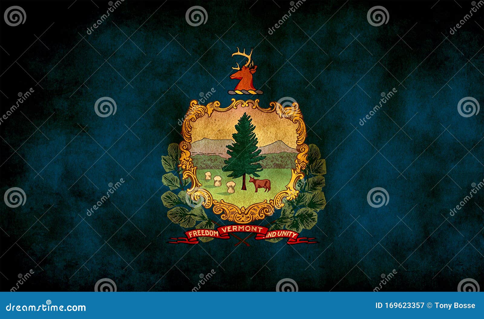 Rustic, Grunge Vermont State Flag Stock Illustration - Illustration of ...