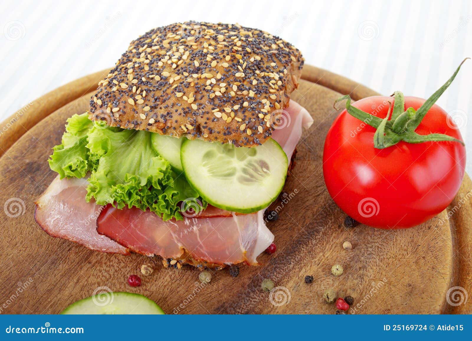 Rustic ham sandwich stock photo. Image of lettuce, dinner - 25169724