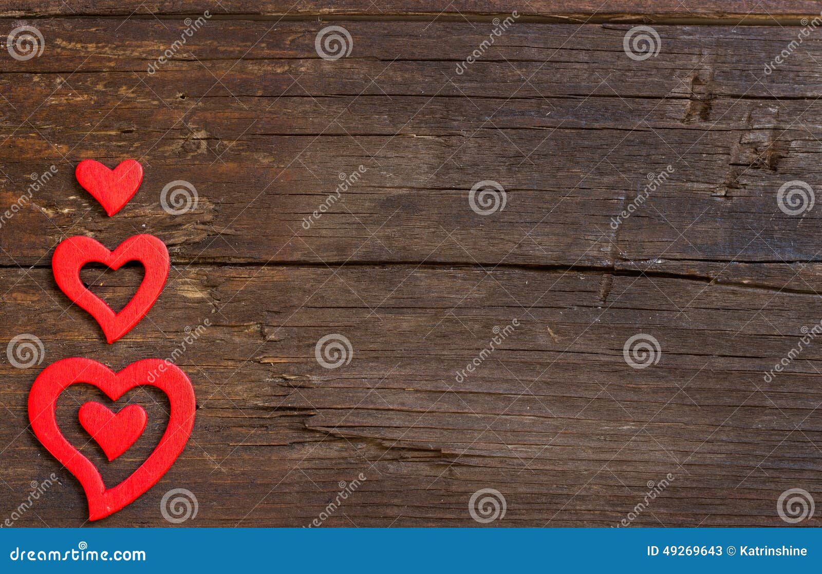 Rustic Hearts on a Wooden Background Stock Image - Image of background ...