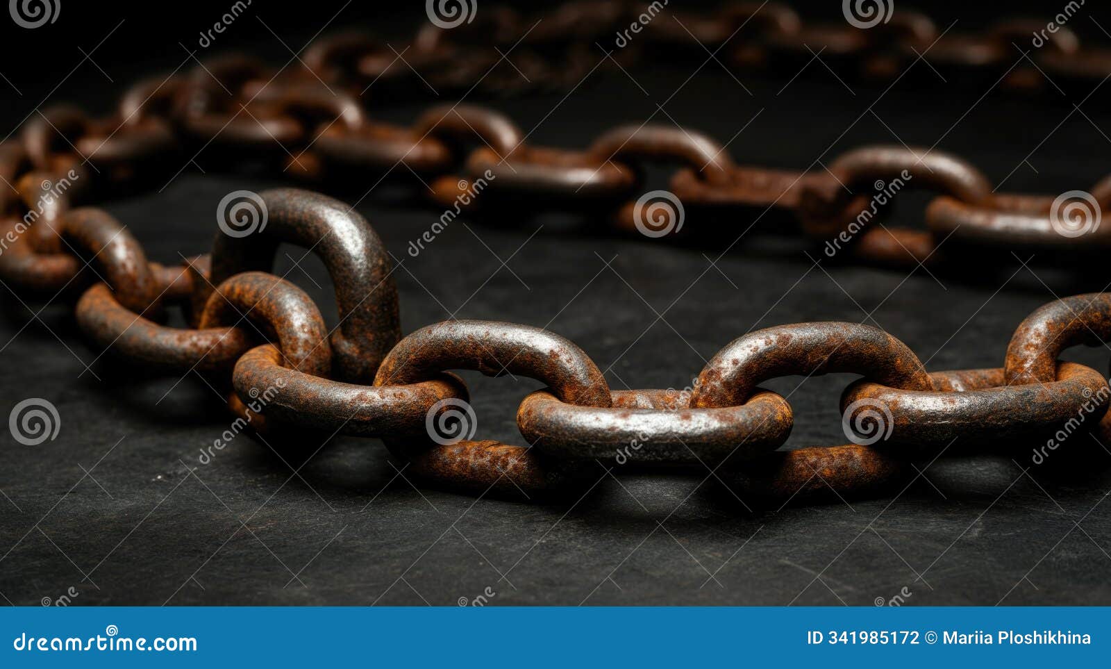 Rustic Heavy Iron Chains on Dark Stone Surface Stock Photo - Image of ...