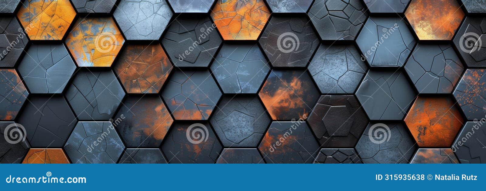 The Rustic Hexagonal Gray Stone Wall Texture Background Stock Photo ...