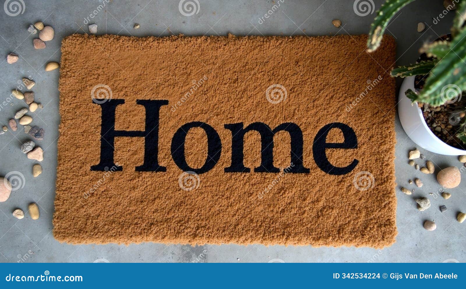 Home Doormat With "Home" Written On It, Surrounded By Seashells On A ...