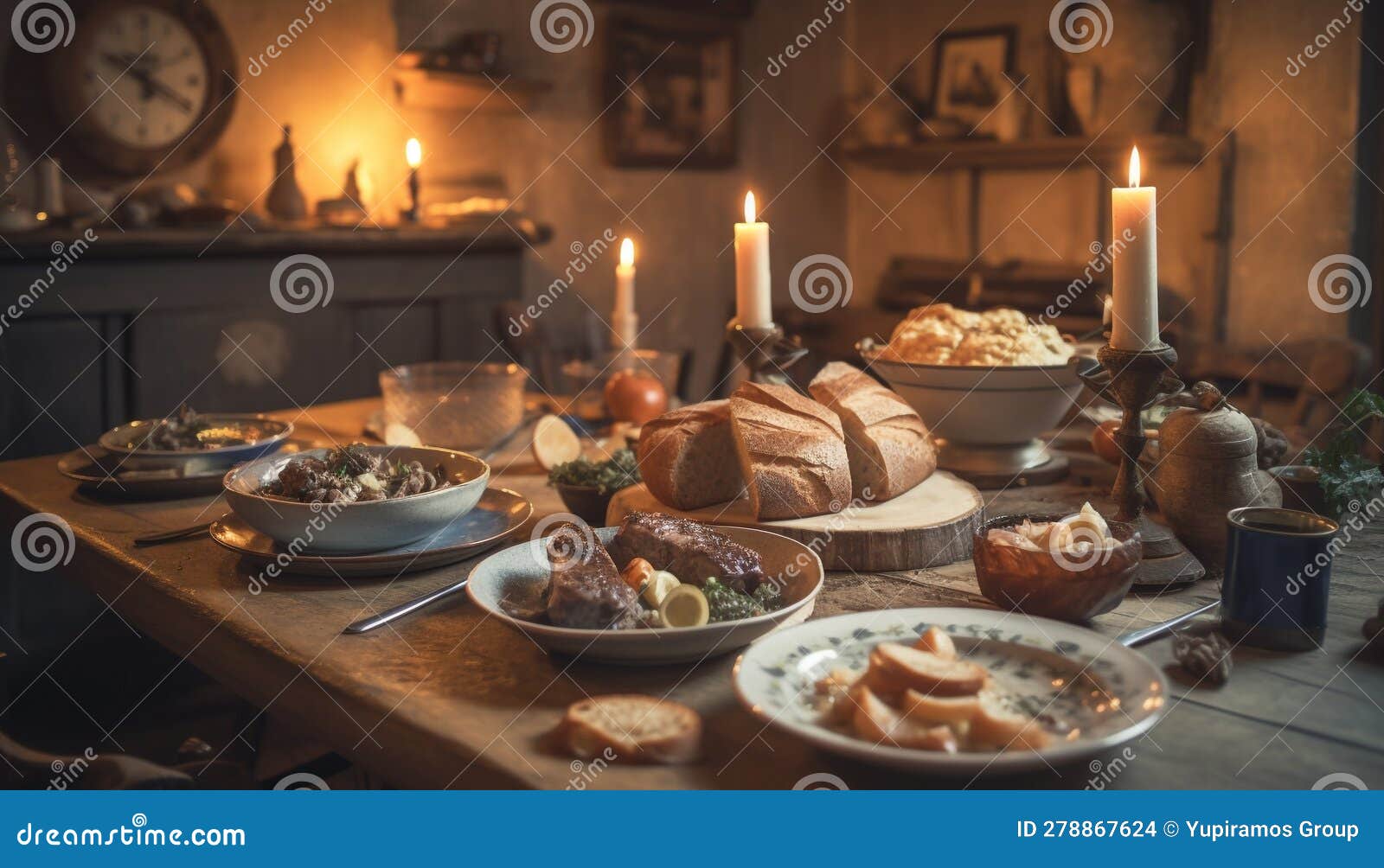 A Rustic Homemade Meal Baked in Fire, a Celebration Indulgence ...