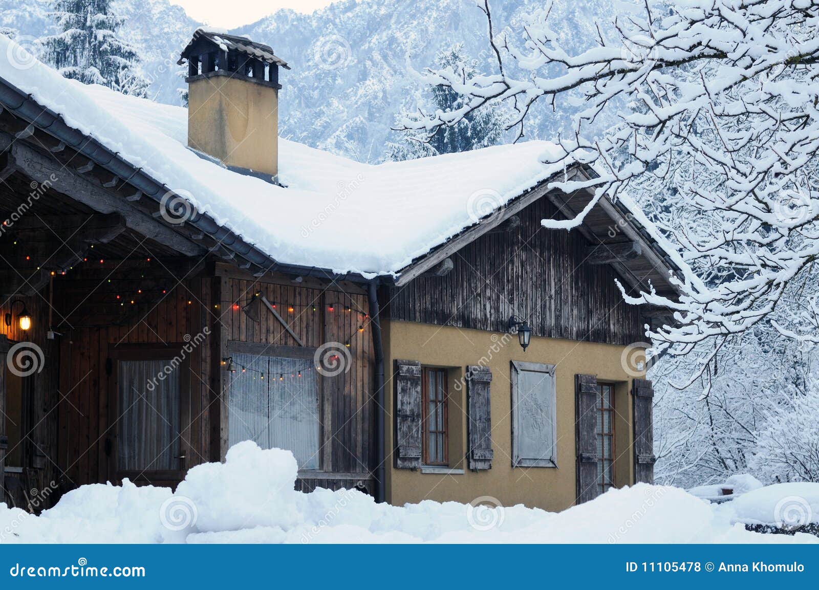 Rustic house stock photo. Image of frost, beauty, branch - 11105478