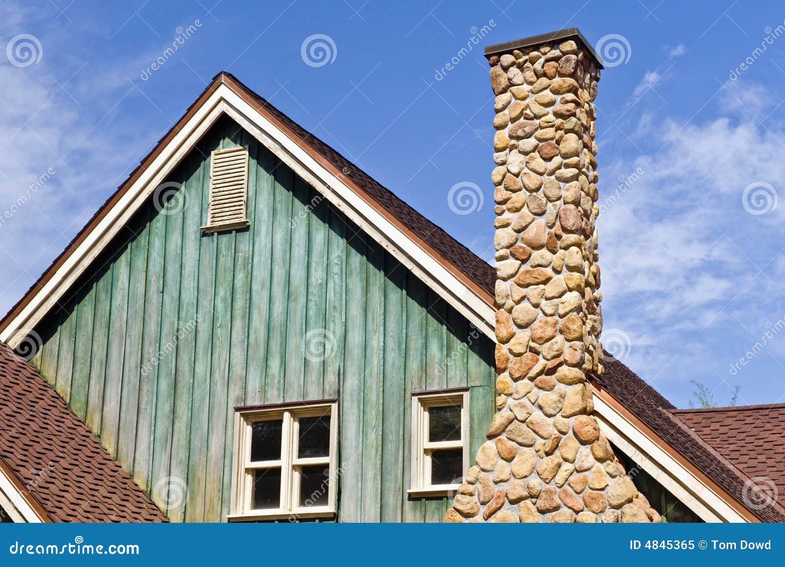 Rustic house and chimney stock image. Image of home, stones - 4845365