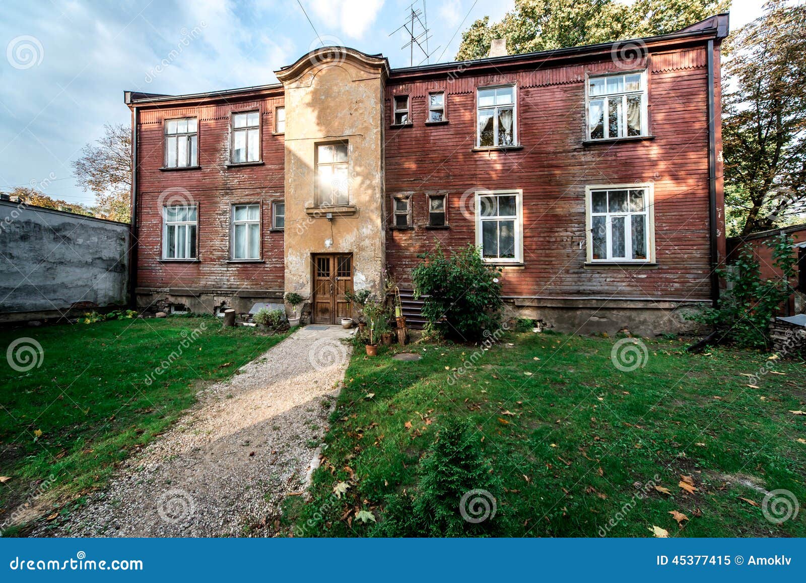 Rustic house stock image. Image of yard, wooden, beige - 45377415