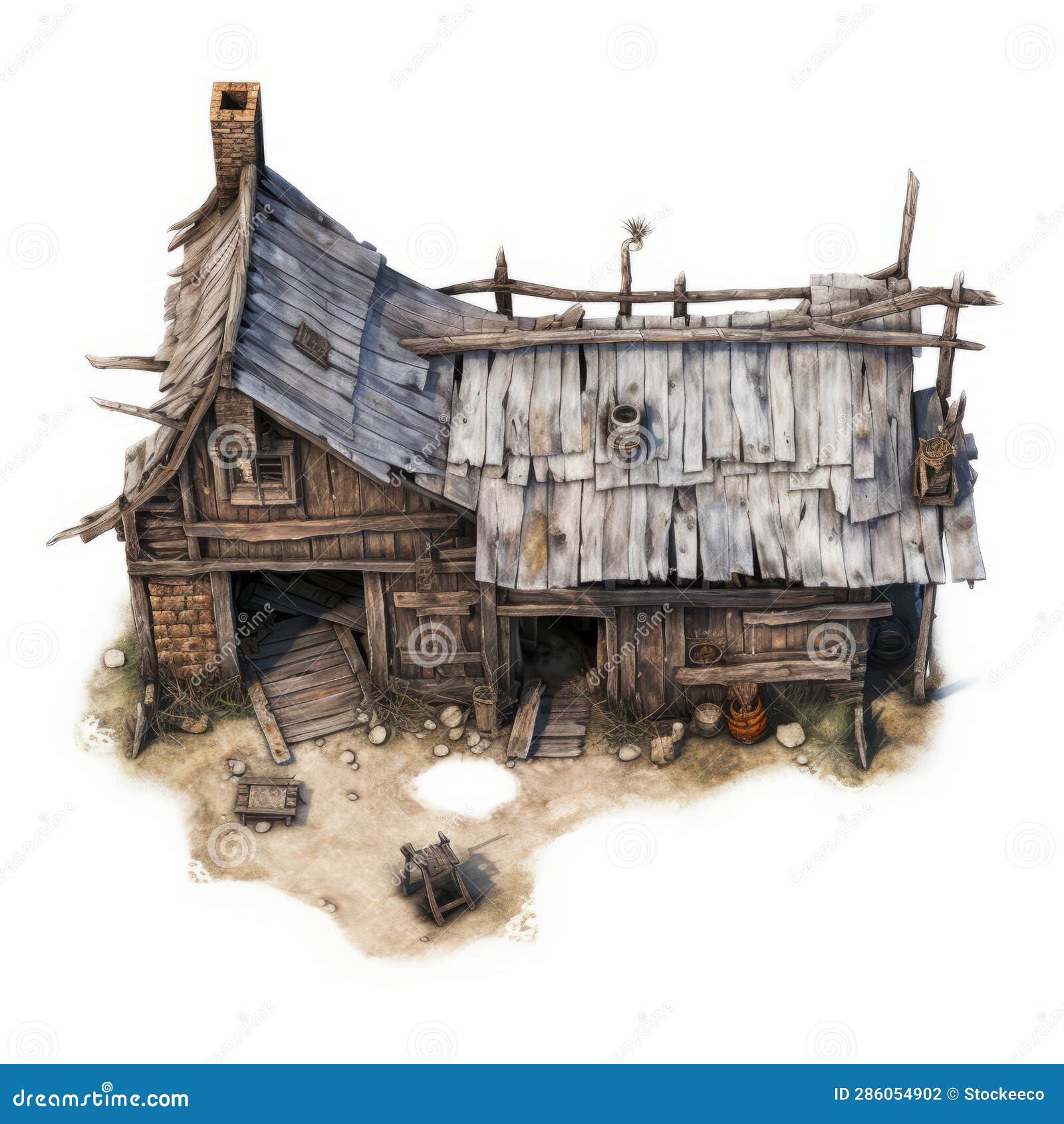 Fantasy Art: Aerial View of Derelict Shack in Farseer Trilogy Stock ...