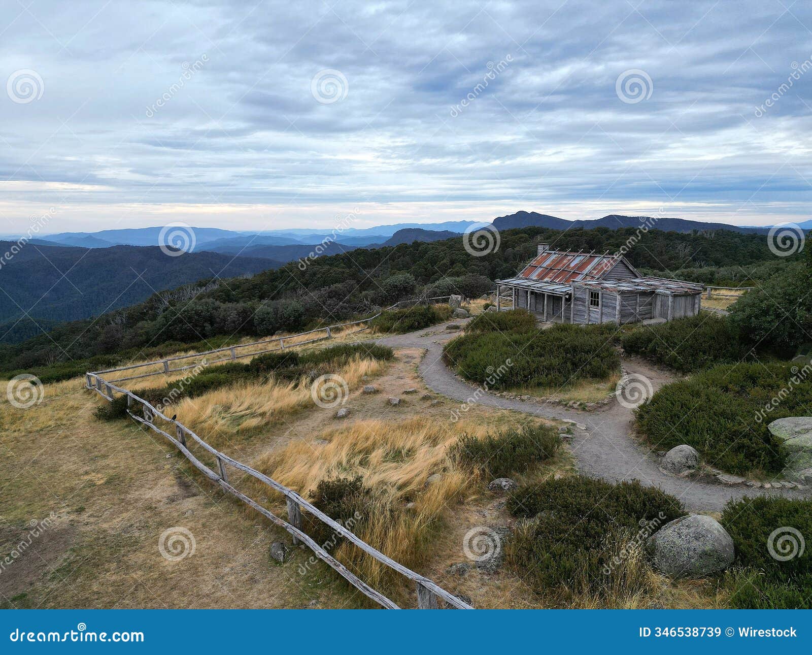 Rustic Hut in Victoria S High Country Surrounded by Nature Stock Image ...