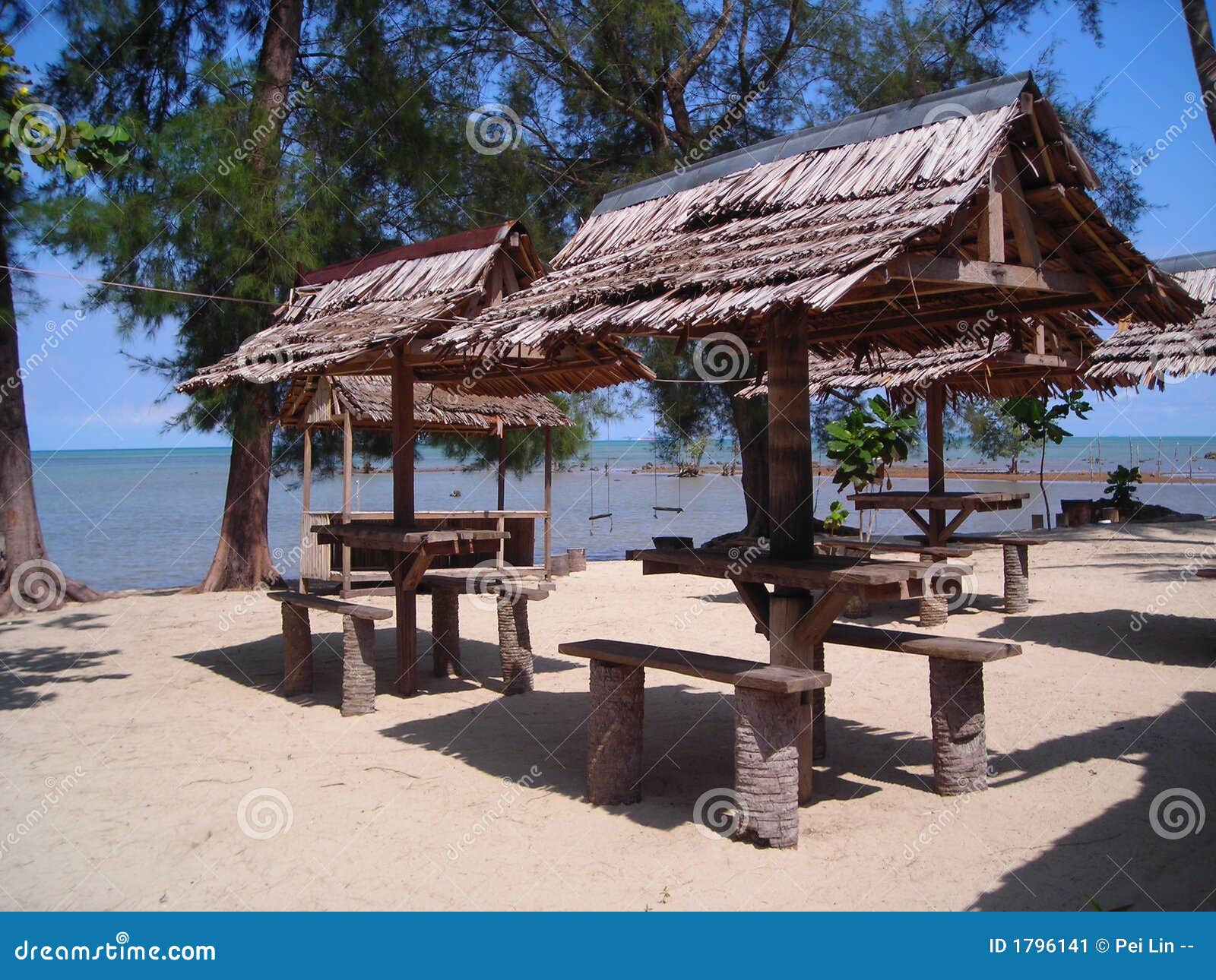 Rustic Huts by the Beach at Bintan, Indonesia Stock Image - Image of ...