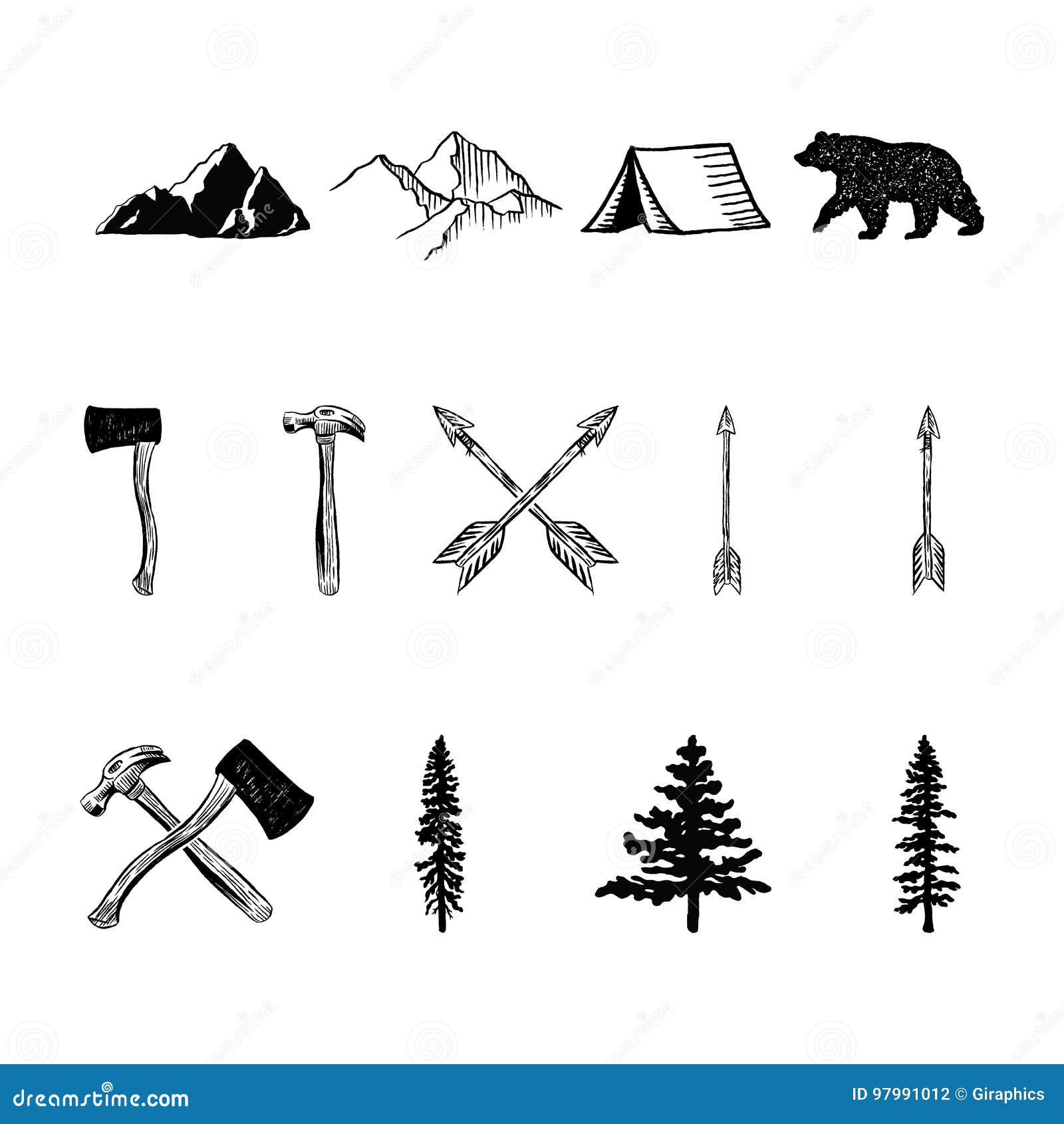 Rustic Illustrations stock vector. Illustration of rustic - 97991012