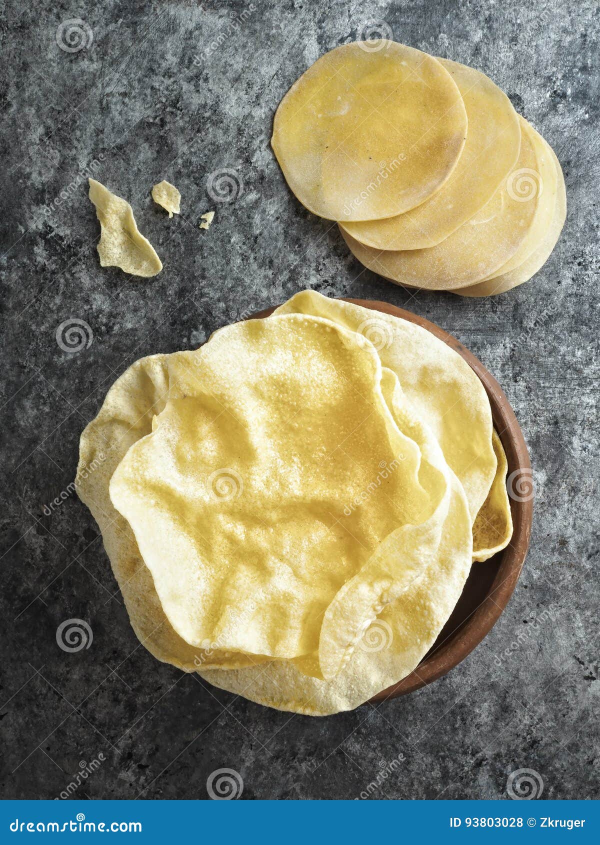 Rustic Indian Papadum Crisp Stock Photo - Image of think, appetizer ...