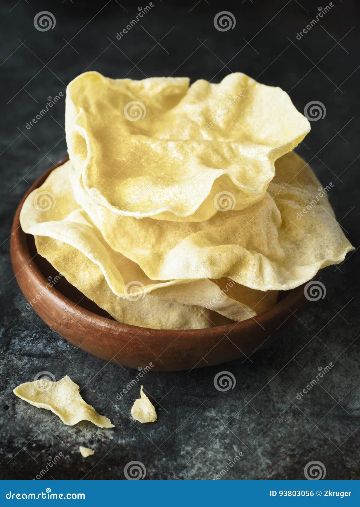 Rustic Indian Papadum Crisp Stock Photo - Image of papad, side: 93803056