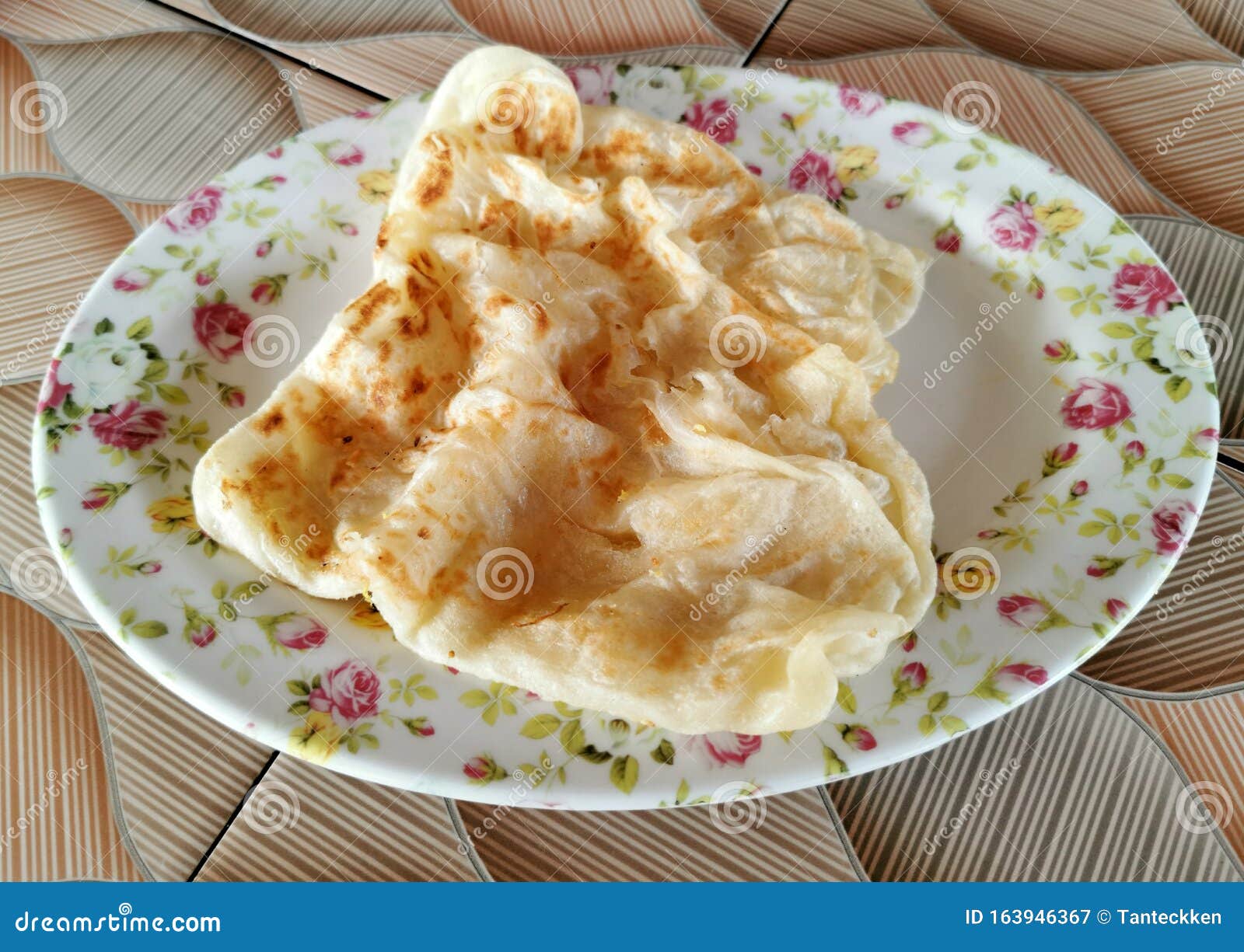 Rustic Indian Roti Paratha Fried Pancake on Wooden Table Stock Image ...