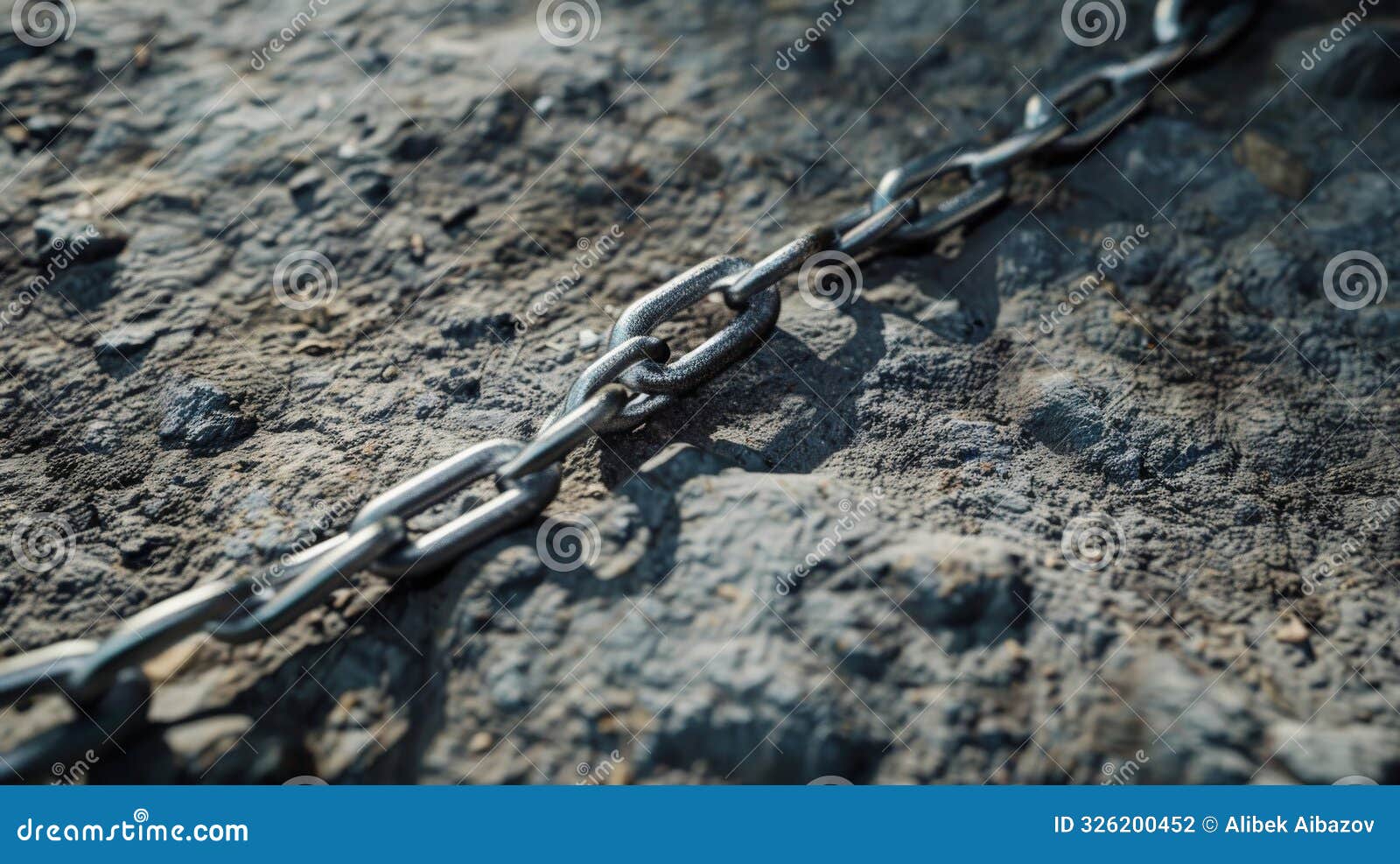 Rustic Iron Chain Lying on Rocky Ground Symbol of Strength and ...