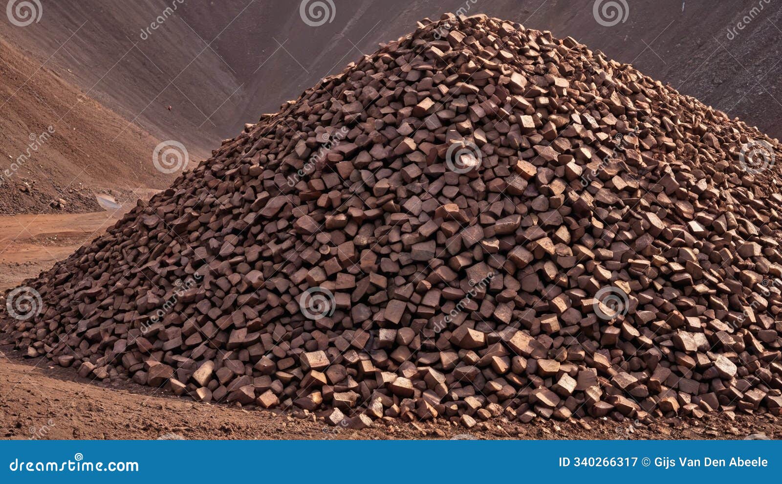 Rustic Iron Ore Pile a Mining Industry Snapshot Stock Illustration ...