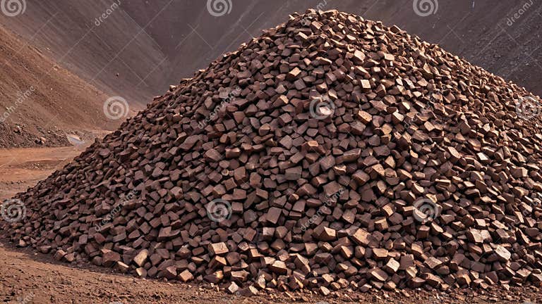 Rustic Iron Ore Pile a Mining Industry Snapshot Stock Illustration ...